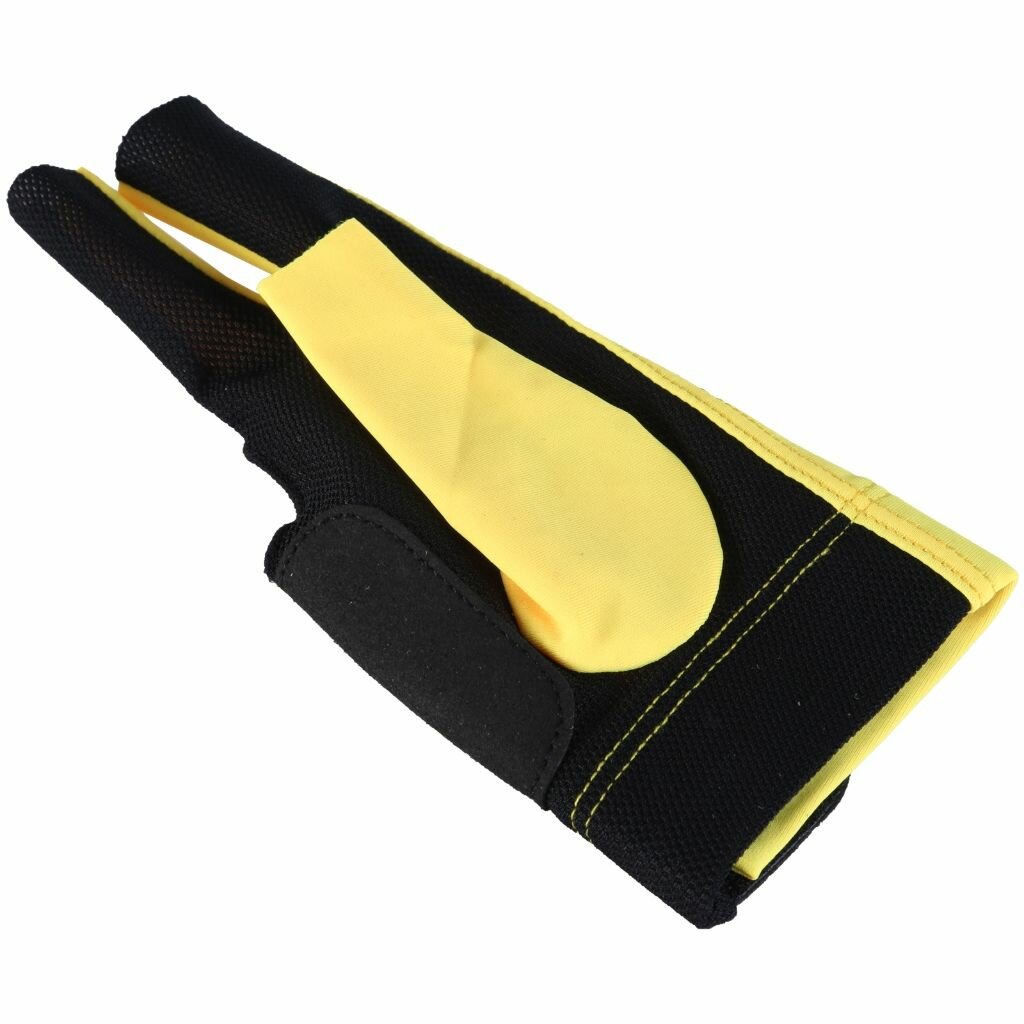 (1 штука) CP3ZL-0270 универсальная бильярдная перчатка на три пальца для левой руки -желтая