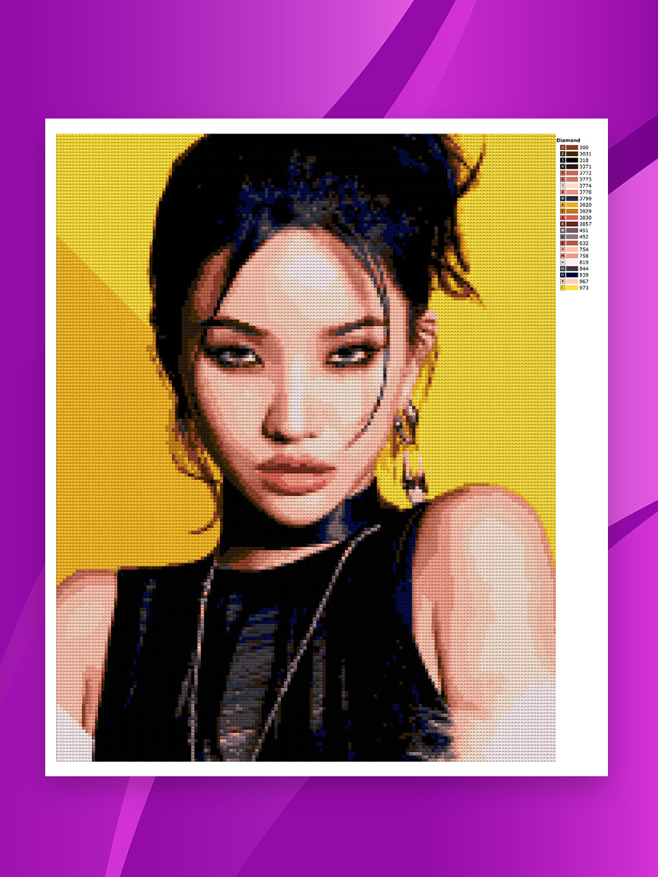 Алмазная мозаика без подрамника - вышивка G I-DLE - SOYEON 40 х 50 см