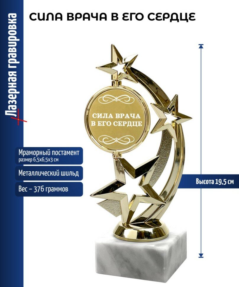 Статуэтка Звезда "Сила врача в его сердце" (19,5 см)