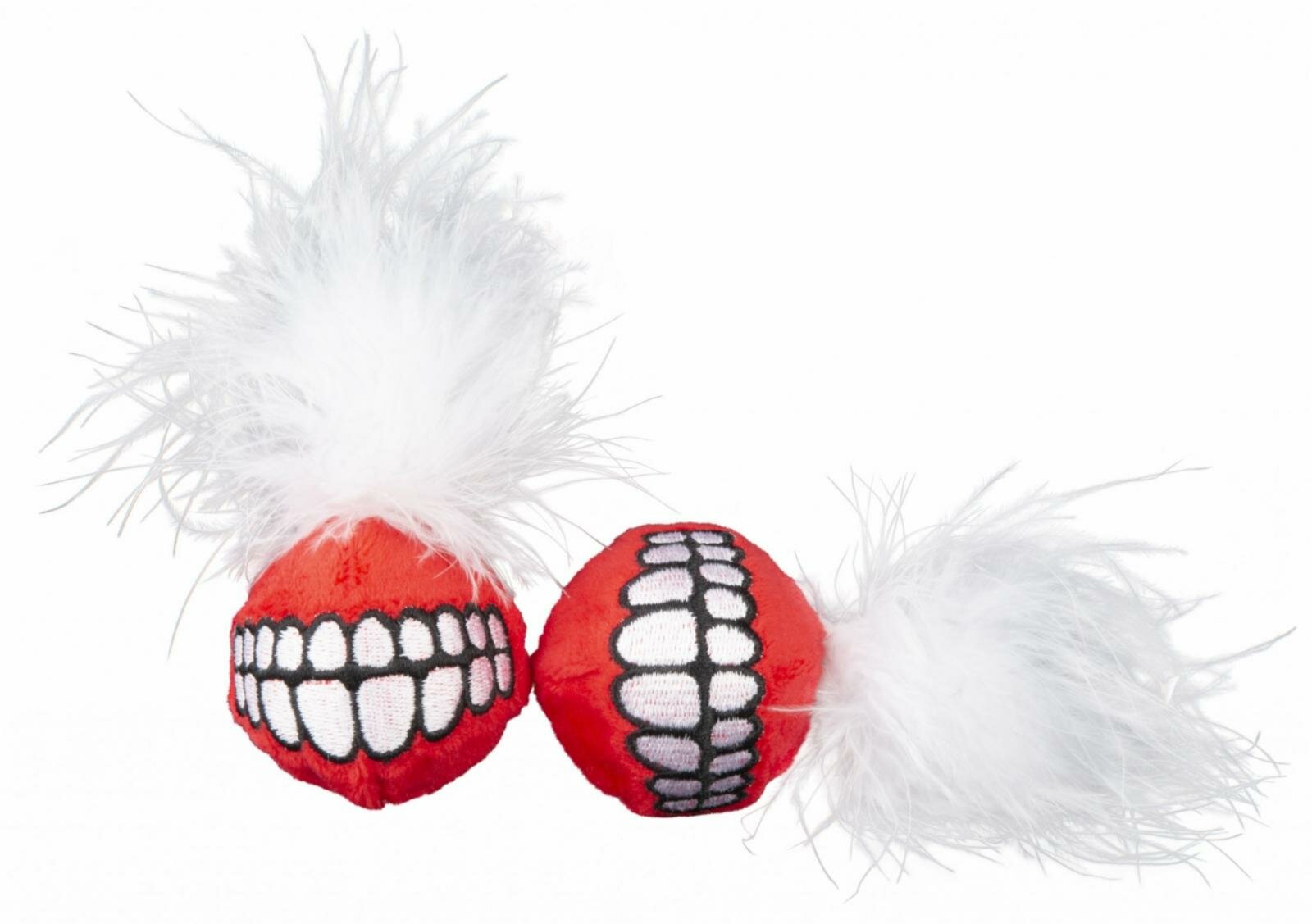 Игрушка для кошек: плюшевые мячики Grinz с кошачьей мятой, красные (ЮАР)