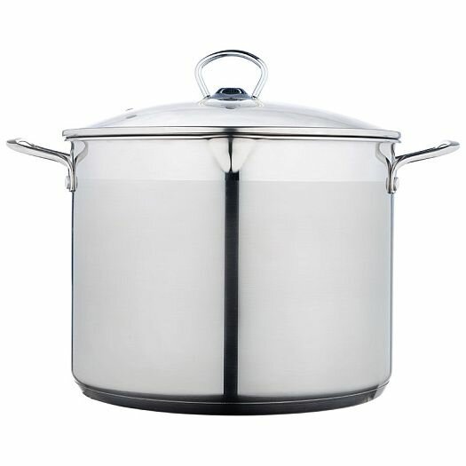 Кастрюля нержавеющая сталь Mallony CULINARIA 10,6л, крышка стекляная