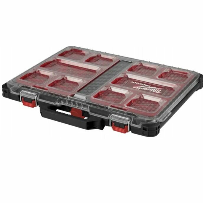 Органайзер Milwaukee PACKOUT (4932471064), пластик, с замком, ручка для переноски, 50х38х6,5 см