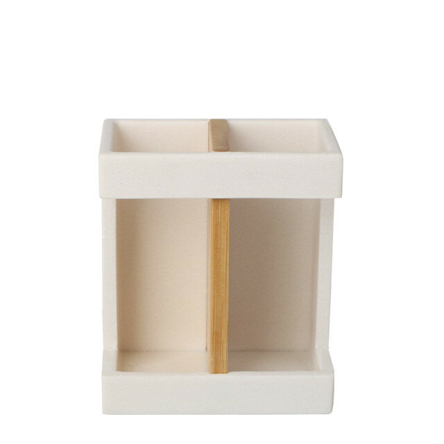 Стакан для зубных щёток VITARTA "Square", двойной, полирезин, белый