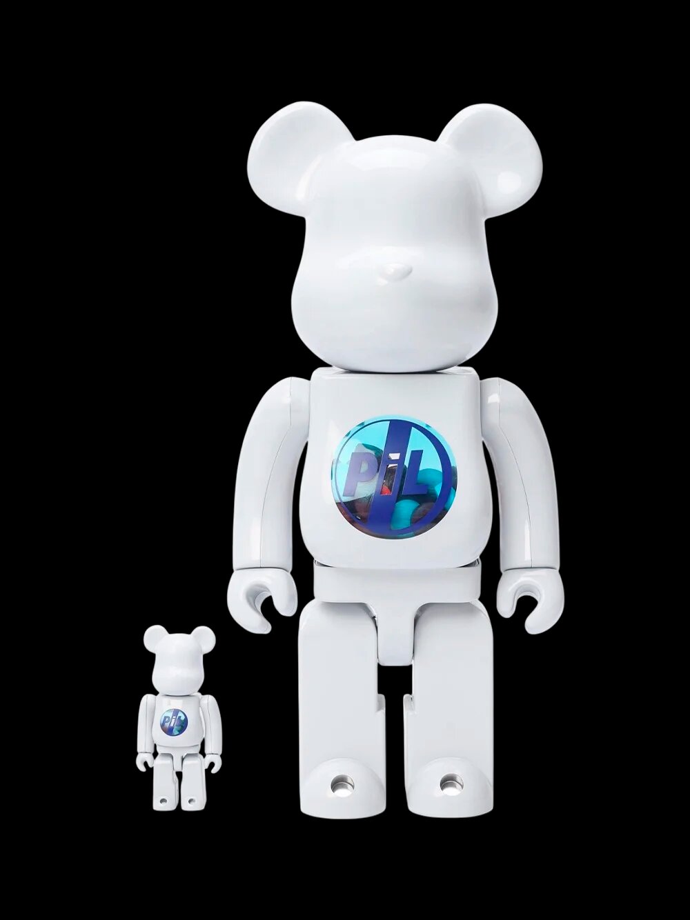Коллекционная оригинальная фигура Bearbrick Pil Chrome 400% 100% / 28 см высота / Ламиниpoванный ABS пластик