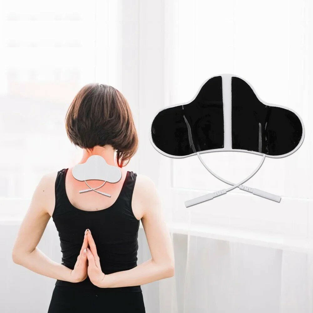 Электроды для шеи Бабочка для миостимуляции массажером, 2 канала, многоразовые