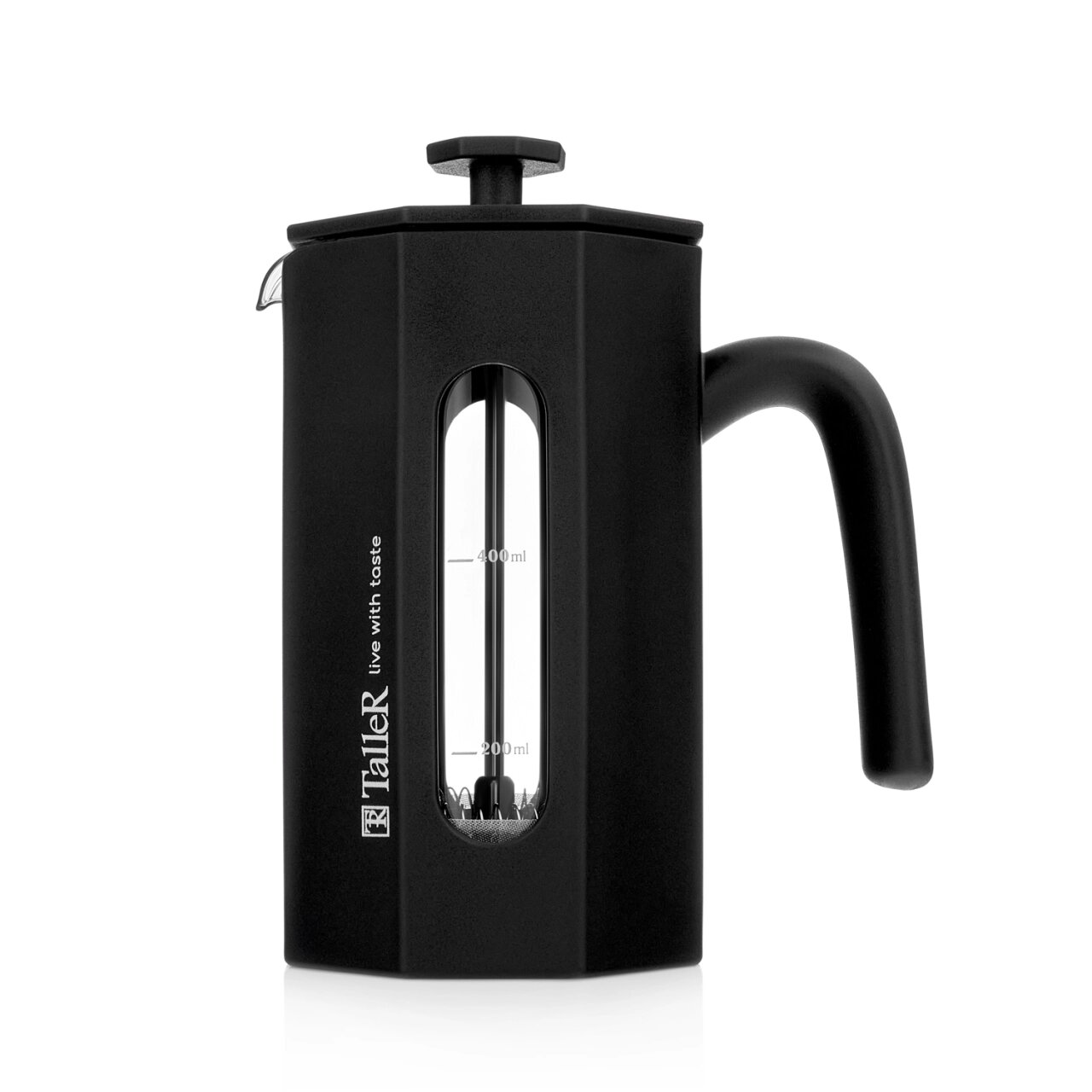 TalleR Lorenzo френч-пресс 600 мл с боросиликатным стеклом, корпус из пластика и стали