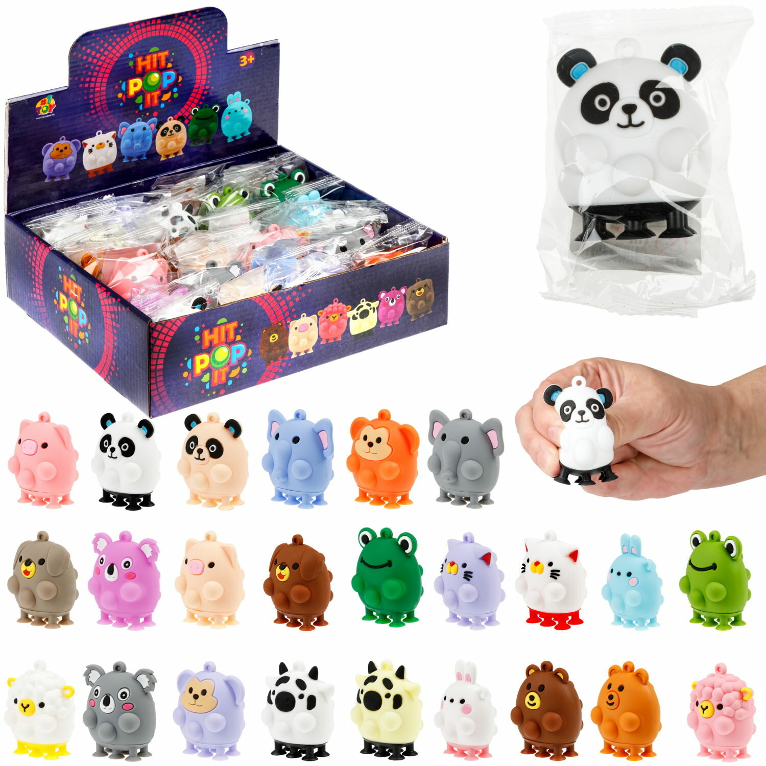Игрушка антистресс 1toy Жмяка Hit Pop It "Животные мини" 5*6см, в ассортименте 1шт