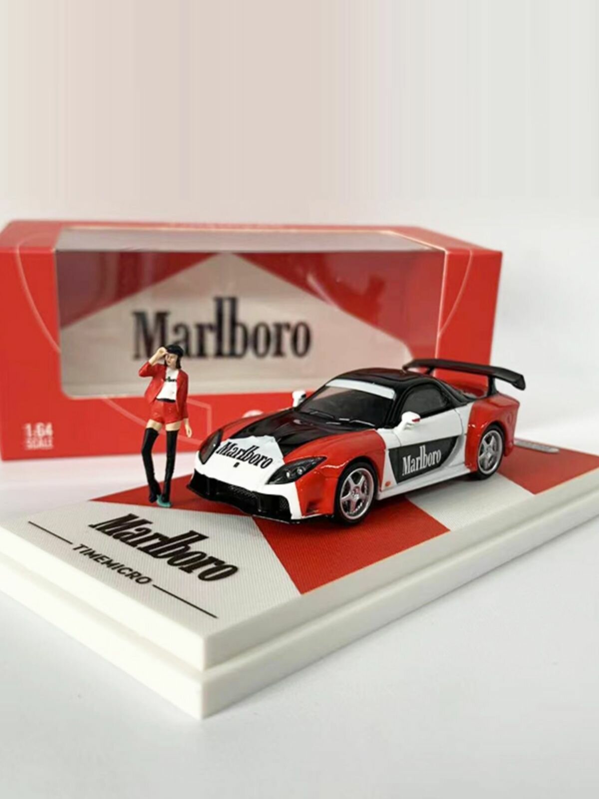 Машинка Time Micro 1:64 Mazda RX-7 Veilside Marlboro doll model Die-cast Alloy Car Model Collection Toy Gift