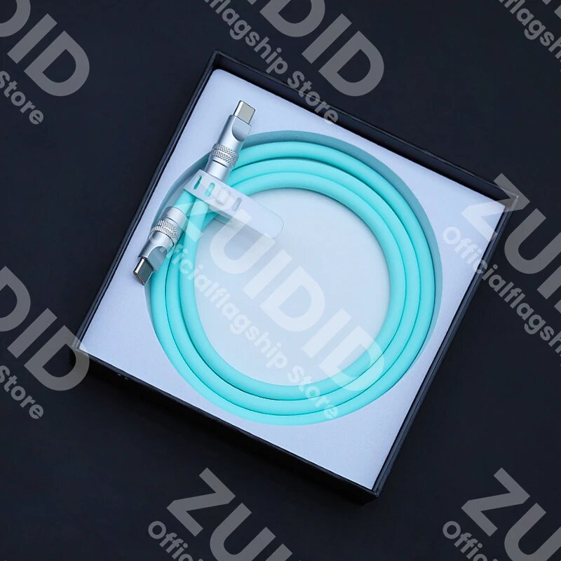 USB-C кабель 1M, Tiffany Blue, USB4 40 Гбит/с