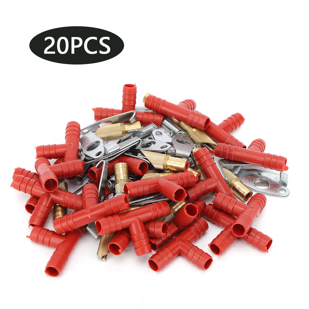 Ниппельная Поилка для Кроликов: 20 Штук Комплект, Съемное Дно Для Легкой Очистки - Автопоилка для Грызунов с Прочной Конструкцией Из Пластика и Металла for Клетки Кроликов, Хорьков и Шиншилл с Совместимостью с Разными Типами Креплений