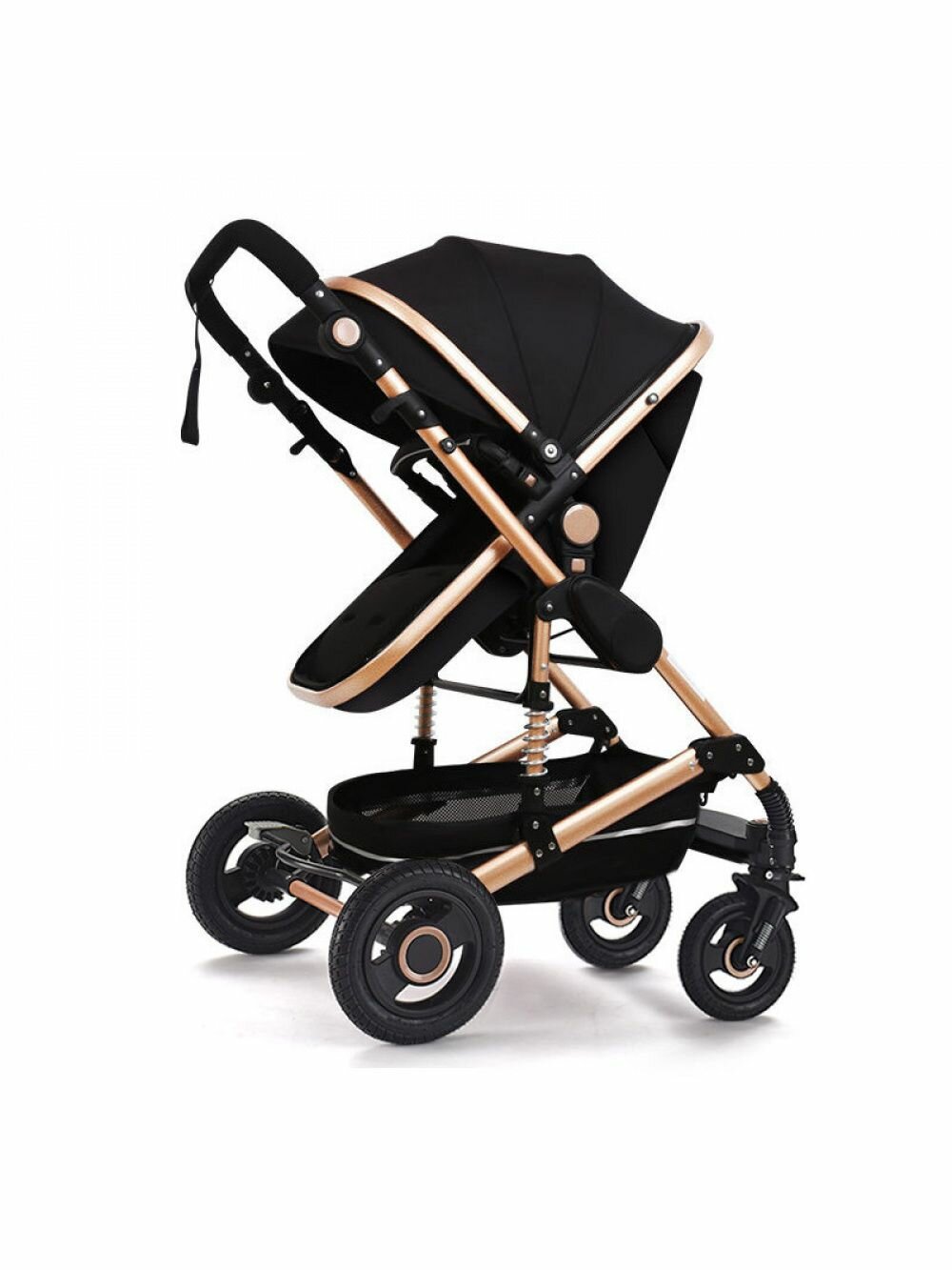 Универсальная коляска, с большими колесами и двойной защитой для новорожденных, легким механизмом складывания, 5 уровнями наклона, очень подходит для прогулок с малышом!