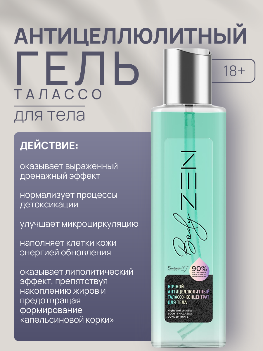 Талассо-концентрат для тела Ночной антицеллюлитный BodyZEN 210г