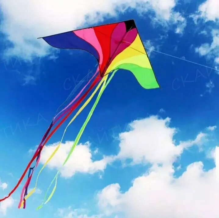 Воздушный змей "Феникс", 200x300 см, прочный материал, леер 100 м в подарок, ручка