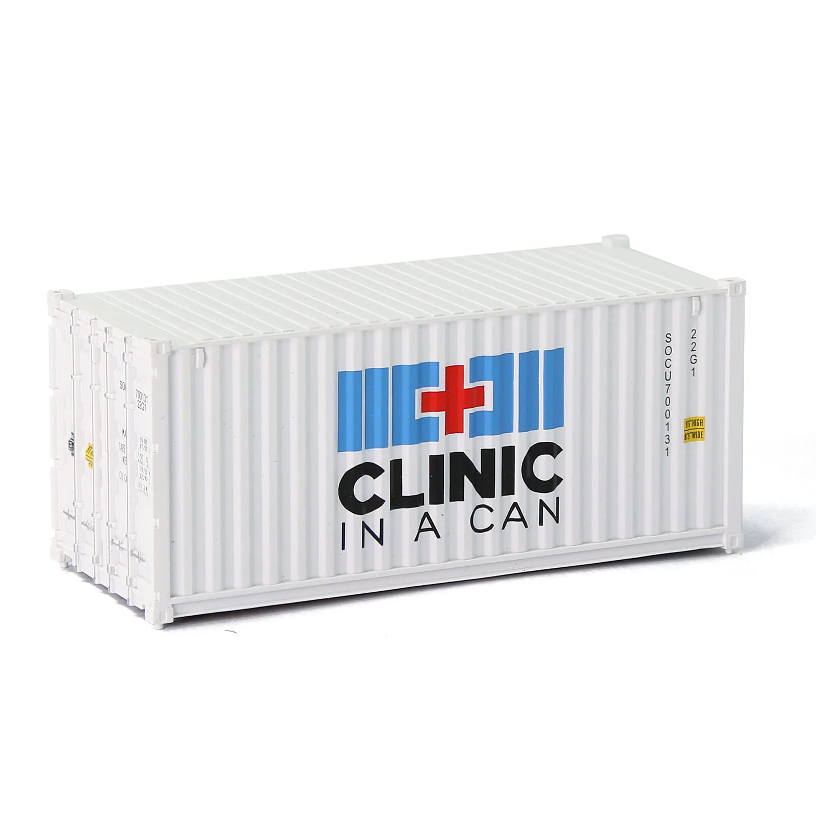 Белый 20-футовый контейнер CLINIC 1:87 Evemodel