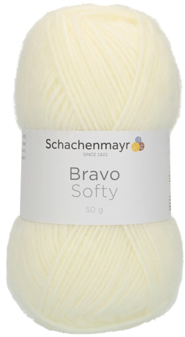 Bravo Softy /Браво Софти/ пряжа Schachenmayr, MEZ, 9807589 (08200, ecru (экрю), молочный)