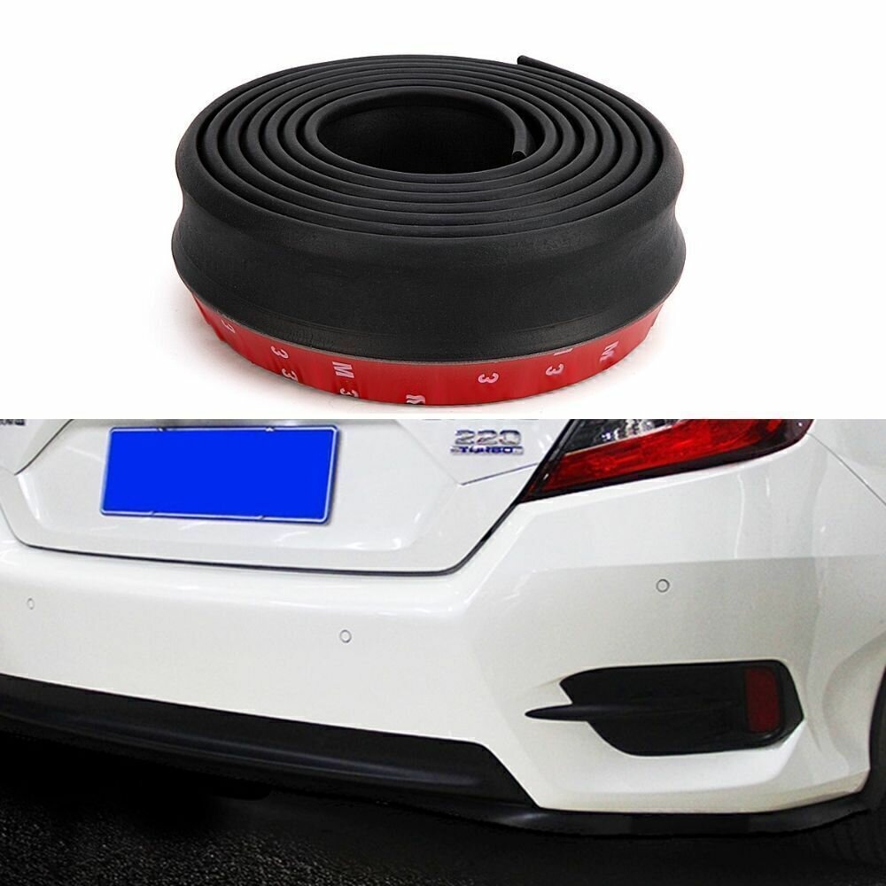 Молдинг на передний бампер Takara черный, 6 см х 250 см / Губа на бампер универсальная