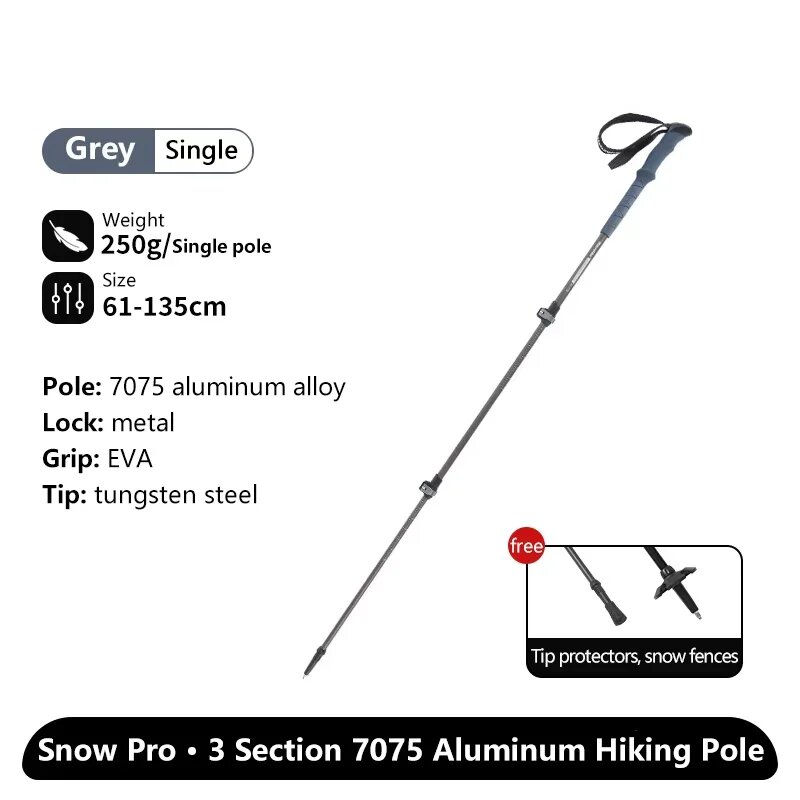 Naturehike ST03 Snow Pro Трекинговые палки Grey 61-135cm