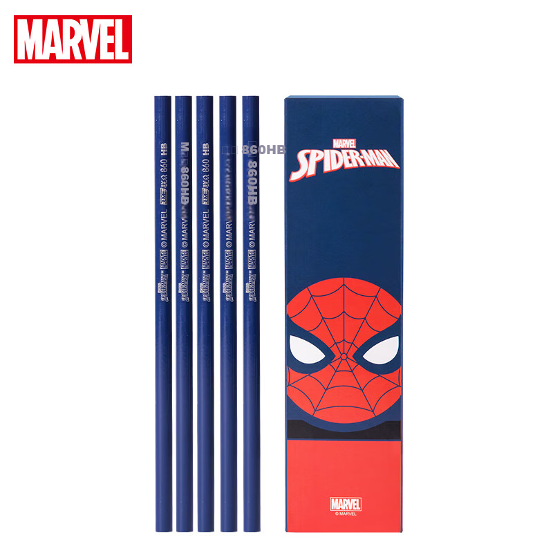 Disney Stationery 12 HB Natural Wood Writing Pencils, Elementary School Pencils, Children's Cartoon Pencils, Spider-Man Series E0097A3