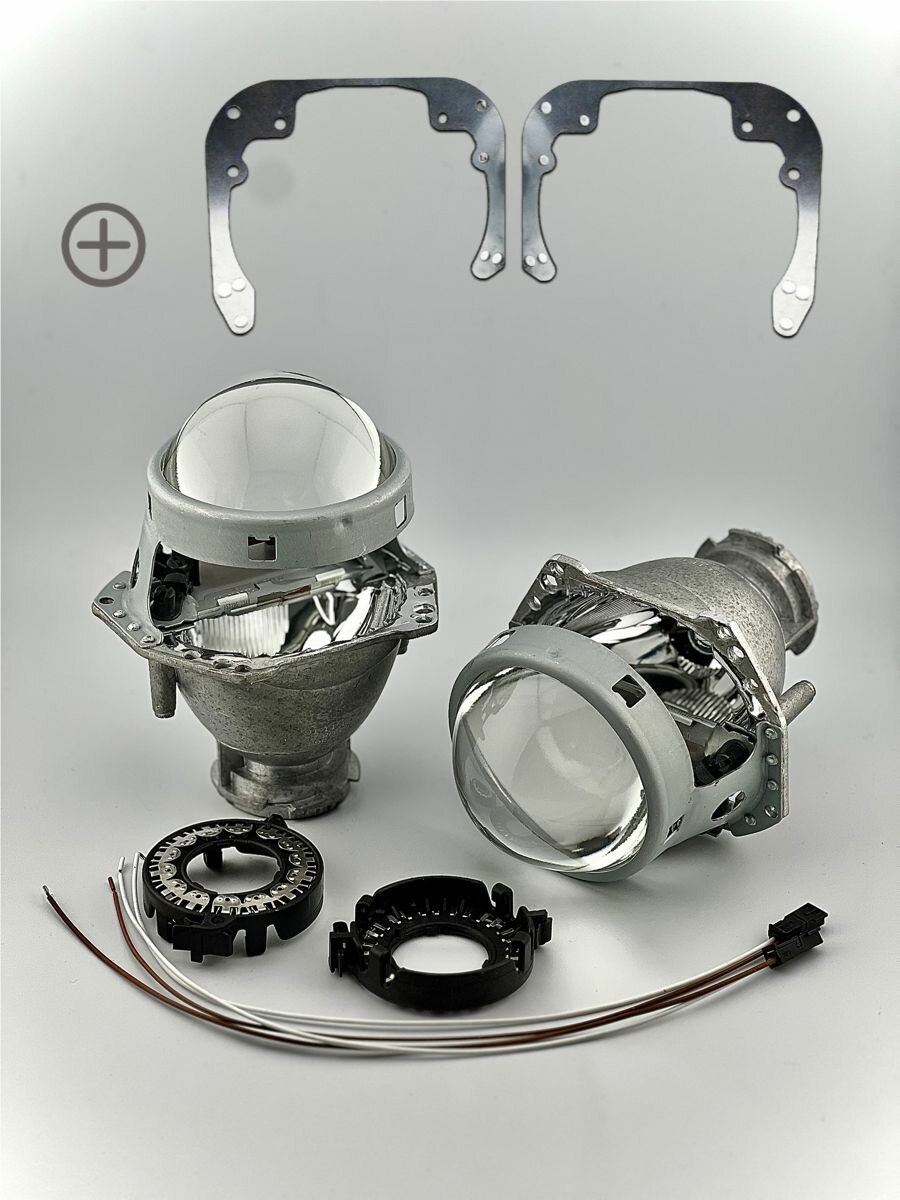 Би-Ксенон линзы тип HELLA 3R для Volvo FH 12 (2002 - 2012 г. в.)(линзы+рамки) ближнего и дальнего света в автомобильные фары / Би ксеноновые модули комплект 2шт