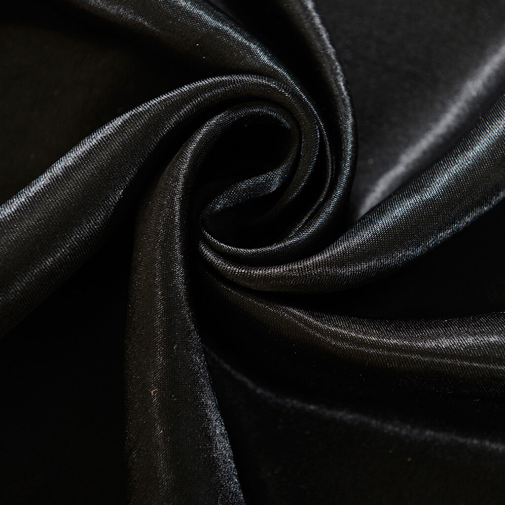 (1 штука) Атласная занавеска Wumei Blackout curtain BY0001-Сквозной стержень 100*200 см-Черный