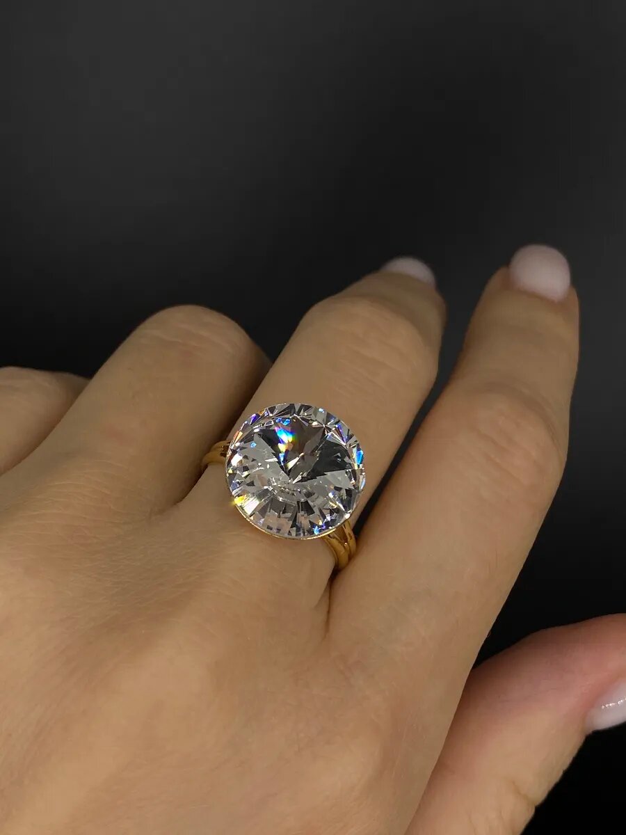 Кольцо, кристаллы Swarovski