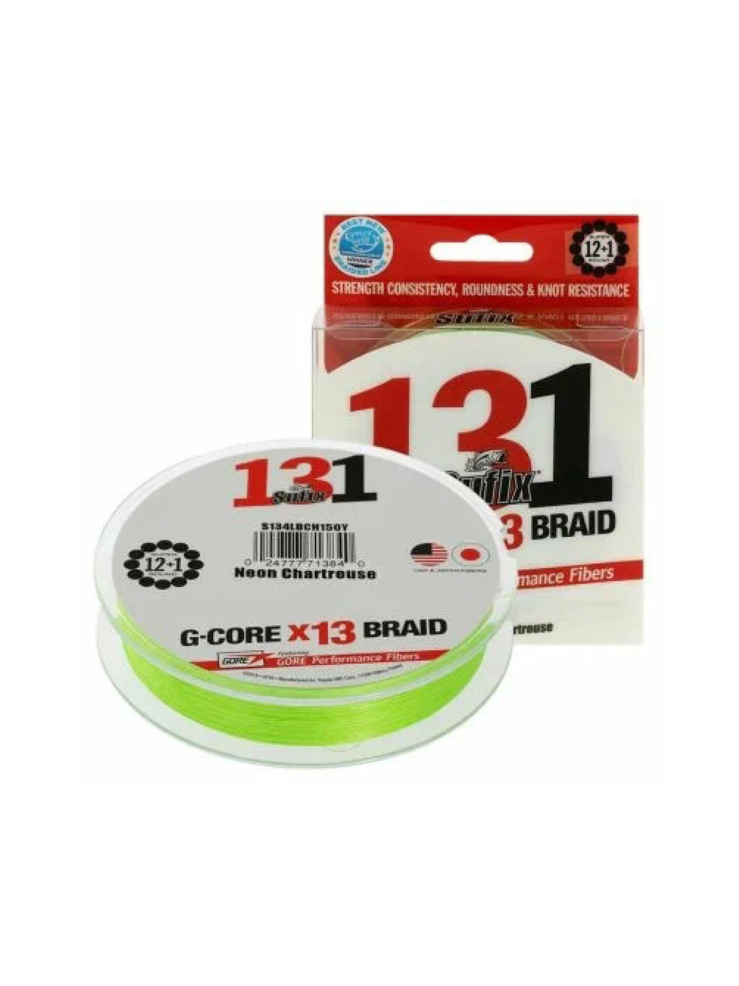 Шнур Sufix 131 G-CORE X13 Braid 150м Neon Chartreuse 0.148мм 8.1кг 18Lb