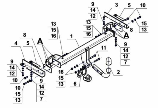 Фаркоп на Subaru Forester 2008-2013 (паспорт и сертификат в комплекте)(без электрики) Steinhof. S-364