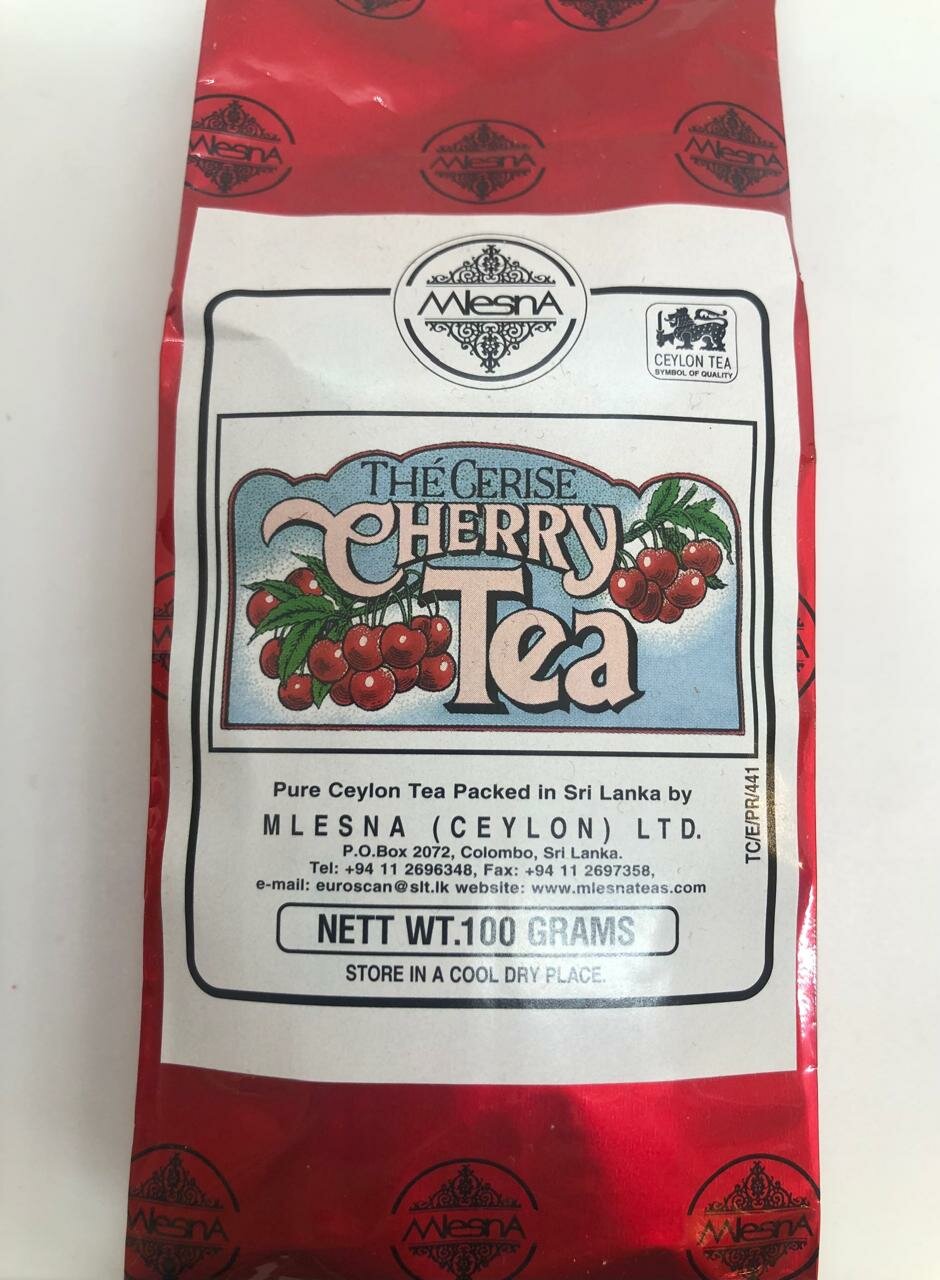 " Млесна" чай цейлонский черный листовой " Вишня" ( со вкусом вишни ) 100 г