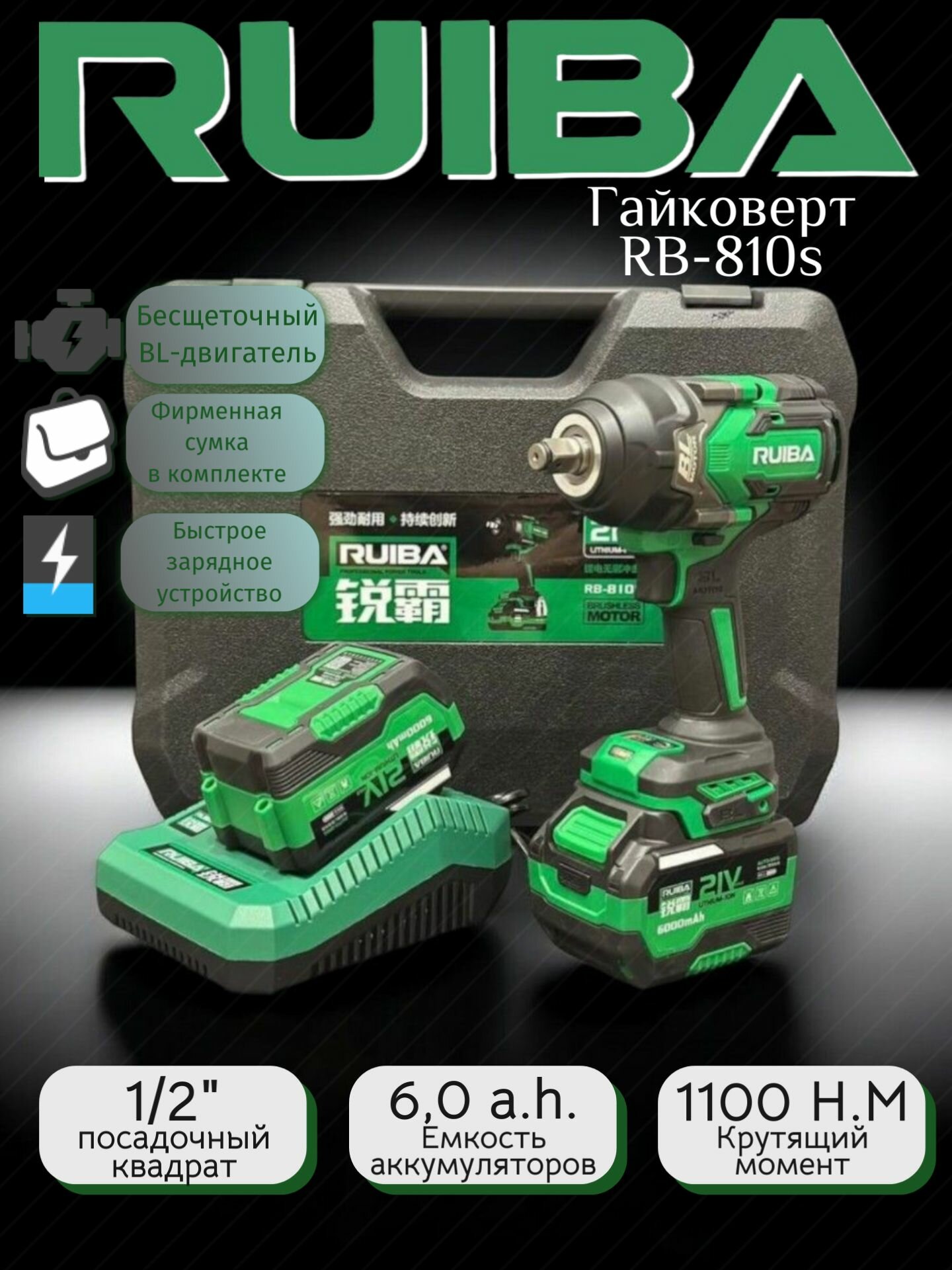RUIBA rb-810s 2акб 6ah в кейсе