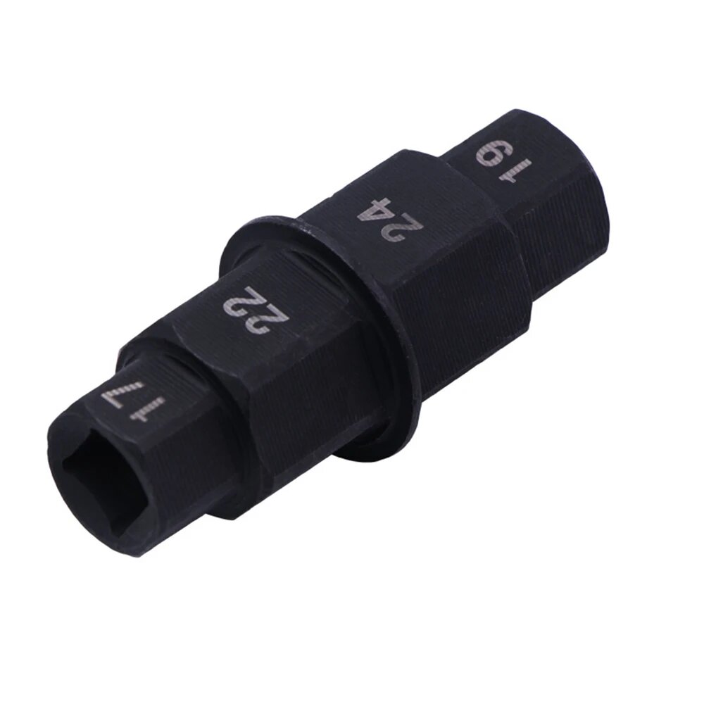 Инструмент для шестигранной оси мотоцикла 17 19 22 24 мм Прочный 3/8 дюйма Многофункциональный антикоррозийный Универсальный Профессиональный 4-в-1 Черный, Black