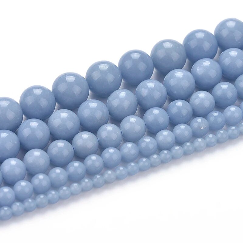 Ангелит бусины для браслета 8 мм