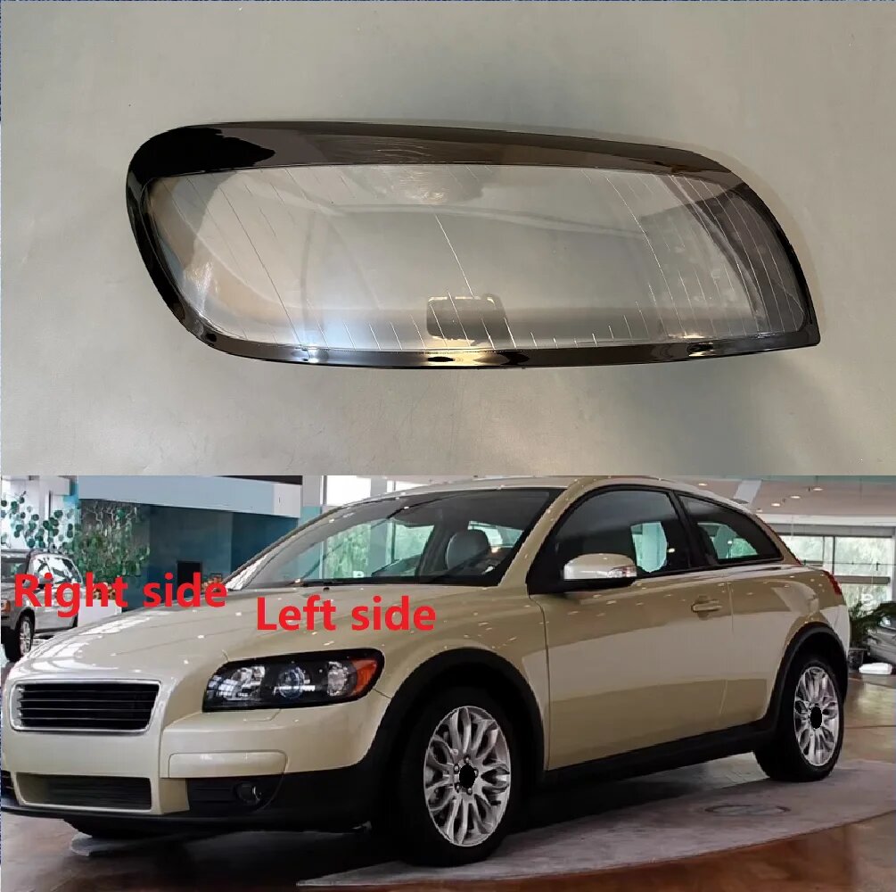 Крышка автомобильной фары для Volvo C30 2006-2010, пластиковая прозрачная линза 2PCS Left and Right