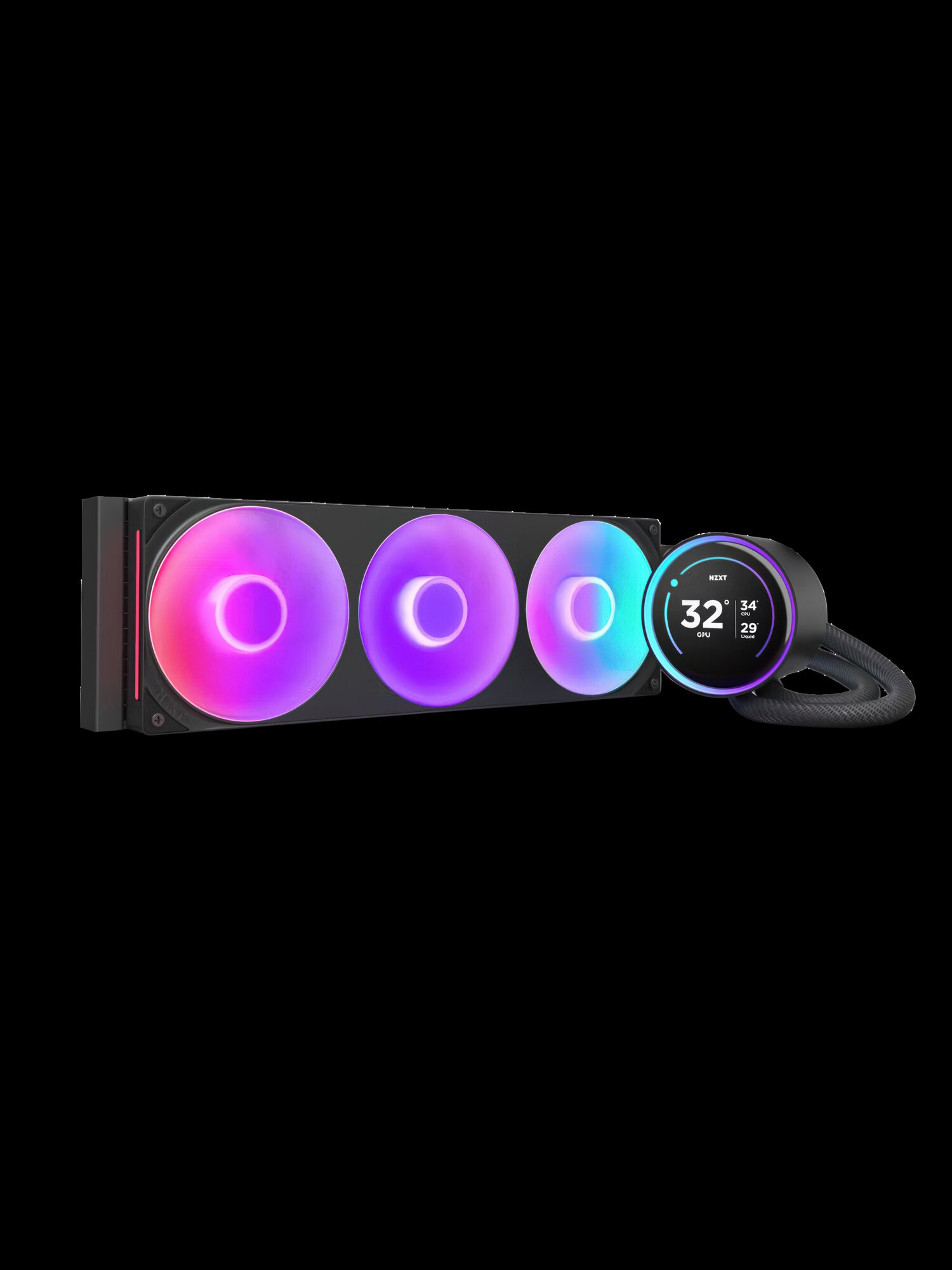 Система водяного охлаждения для процессора NZXT Kraken Elite 360 RGB BK, LCD дисплей, черная