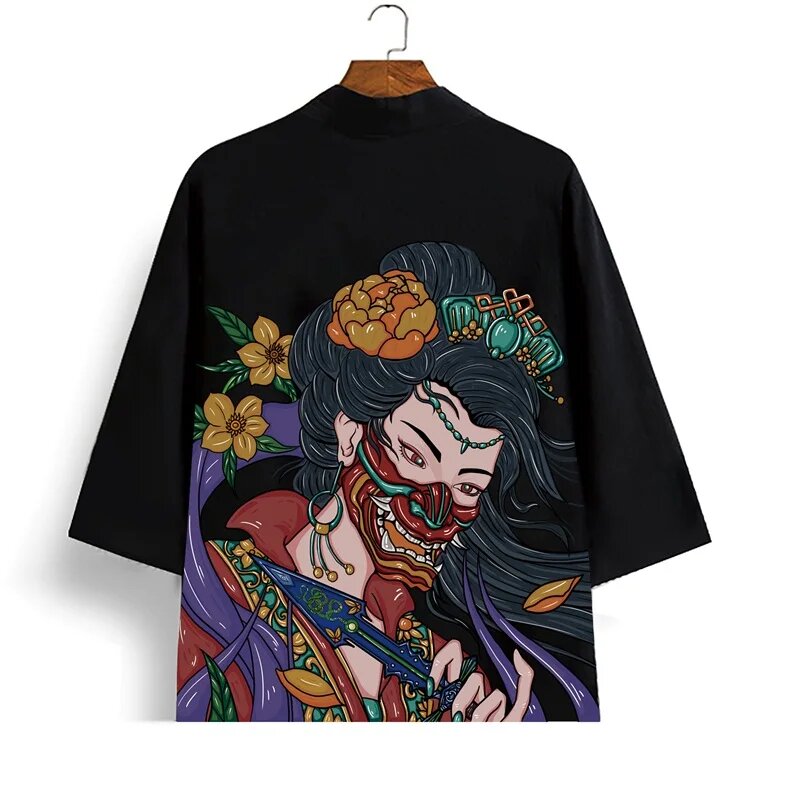 Женское кимоно Tangslady из полиэстера Черный, 38