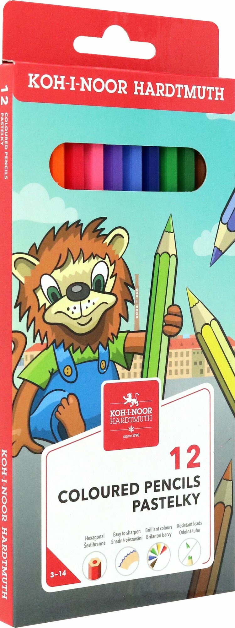 Набор карандашей 12 цветов Лев