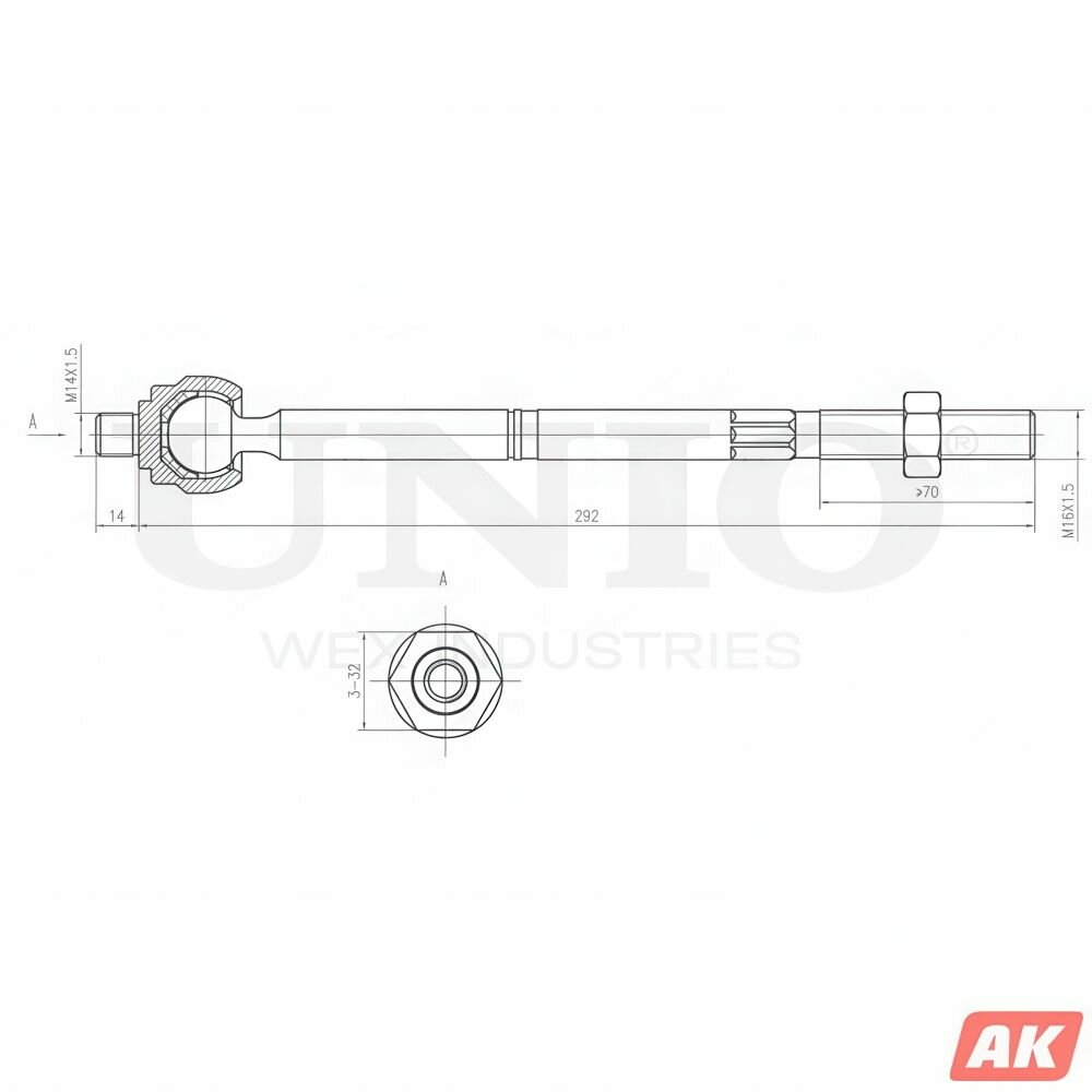 Тяга рулевая, для Форд Фокус II 04-, Ford Focus 04-, артикул SSP-30020, производителя UNIO