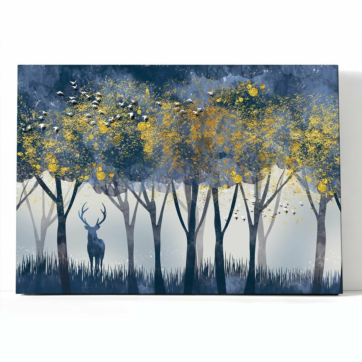Интерьерная картина на холсте/Олень в золотом лесу