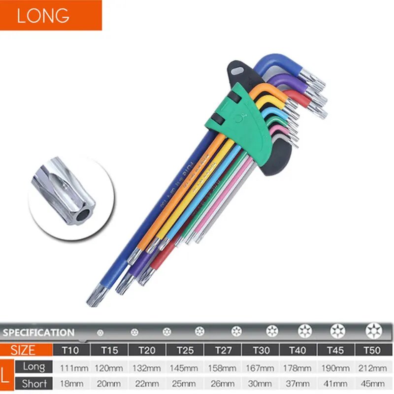 Набор шестигранных ключей TORX KEY SET LONG