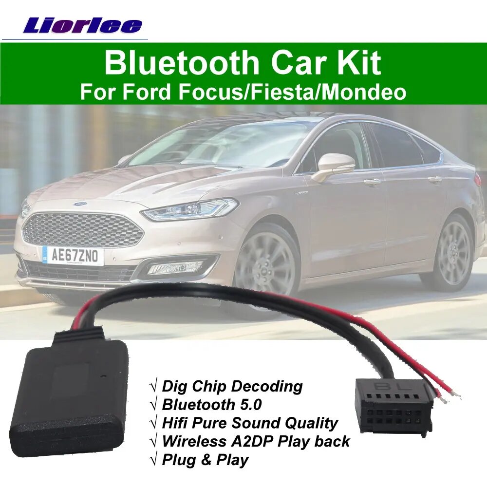 Автомобильный комплект адаптера Bluetooth для Ford Focus/Fiesta/Mondeo BT Music, 12 Fiseta