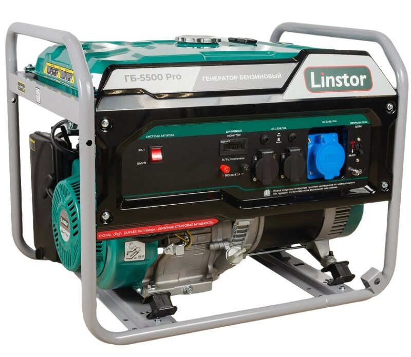 Генератор бензиновый Linstor ГБ-5500 PRO DUPLEX