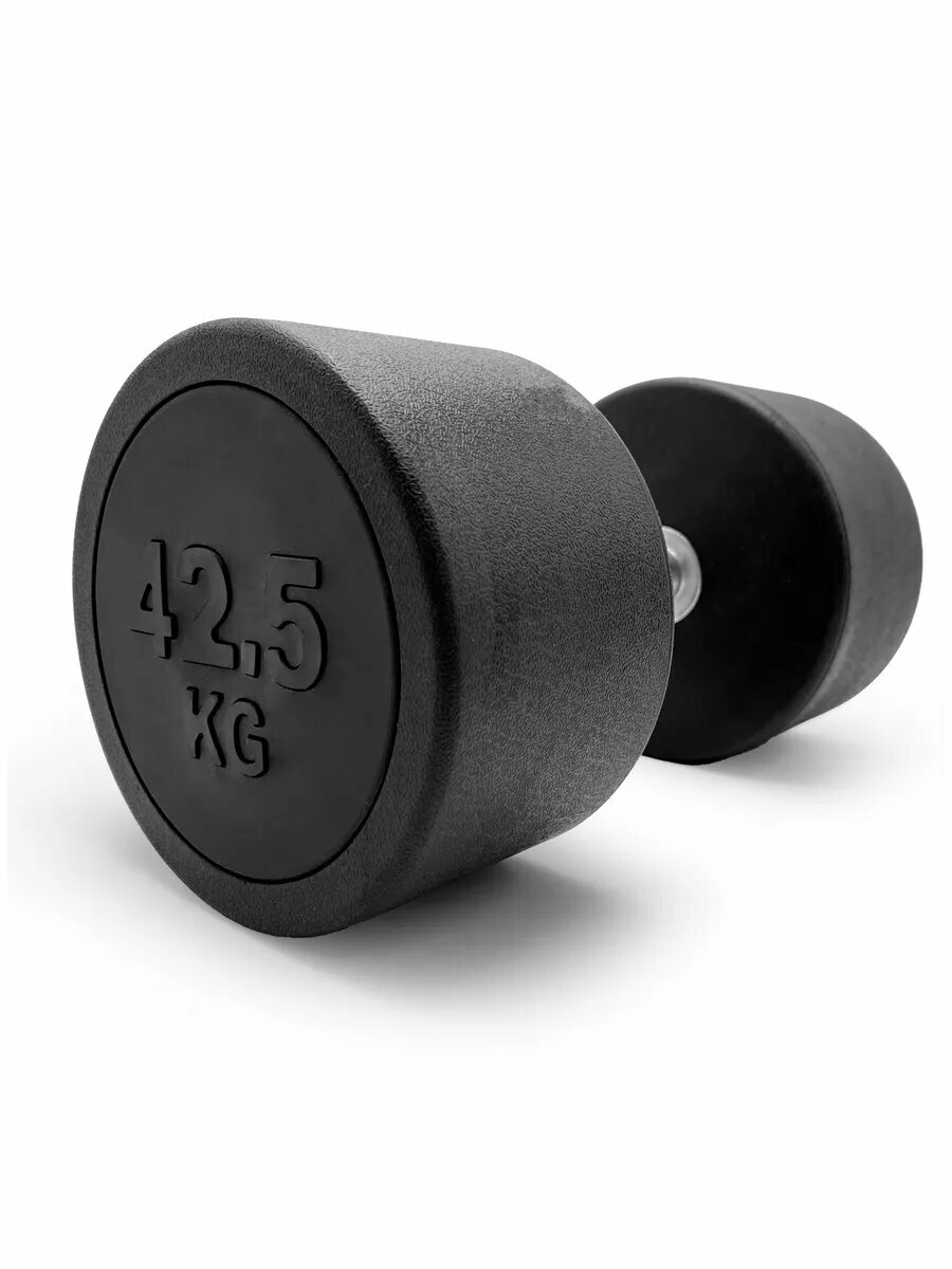 Гантель UNIX Fit про круглая обрезиненная 42,5 кг, металлическая спортивная гантель неразборная, 1 шт.