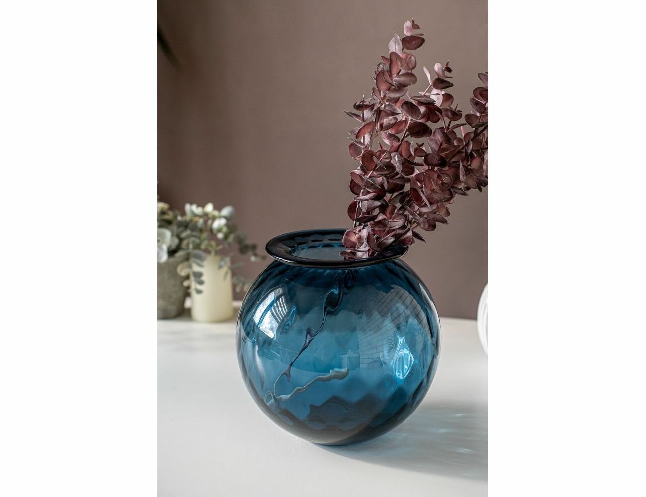 Стеклянная ваза палла эстетико, голубая, 20 см, EDG 107535-80