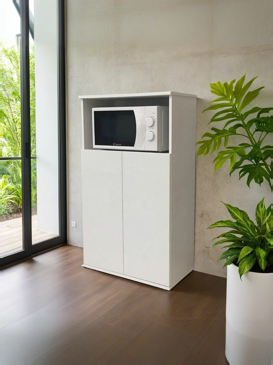 Комод универсальный "Симпли", ЛДСП, белый, цвет Белый Шагрень, с полками , с доводчиком, без ручек, 62х34х111 см