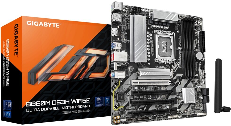 Материнская плата Soc-1851 Gigabyte B860M DS3H WIFI6E (4хDDR5, M.2, HDMI, mATX)