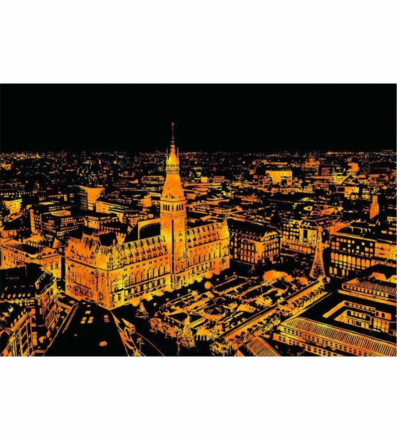 Завораживающее художественное скретч-арт с ночными пейзажами, качественная обучающая игра для семейного отдыха, Гамбург