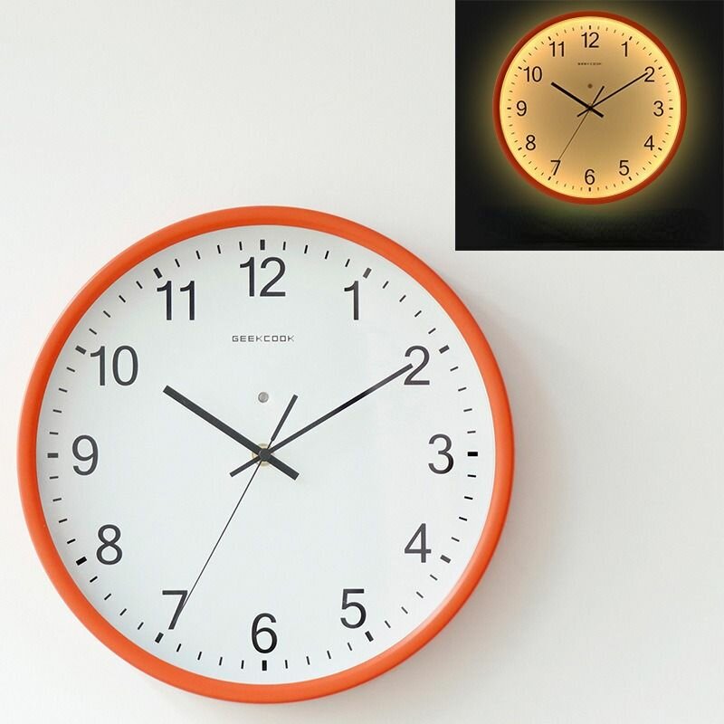 Интеллектуальные индукционные настенные часы со светодиодной подсветкой, активируемые голосом