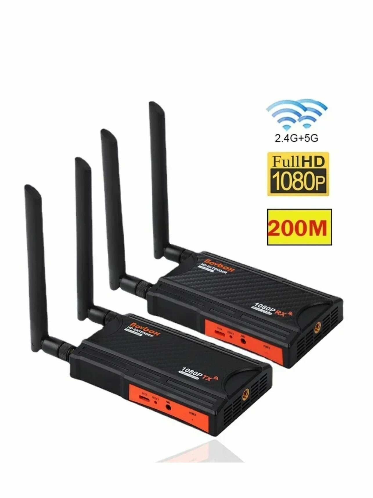Ретранслятор Hdmi сигнала до 200 метров (1x приемник RX и 1x передатчик TX) задержка менее 10мс