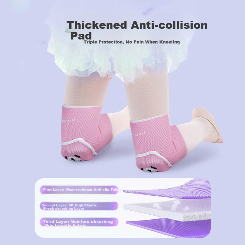 NAILEKESI N Children's Professional Dancing Knee Pads Dance Special Street Dance Sports Basketball Anti-fall Warm Riding Protective Gear Knee Pads S Code