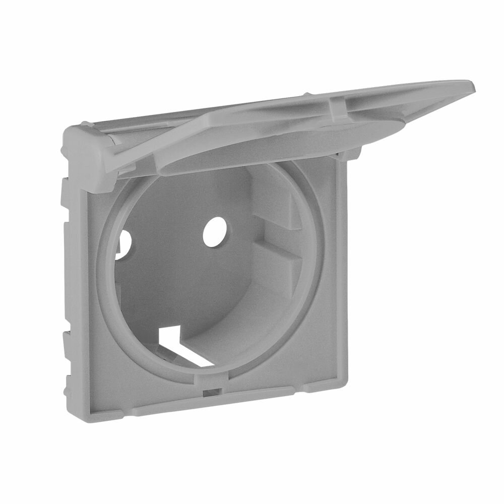 Legrand Valena LIFE Алюм Накладка розетки с заземлением с крышкой, 754842