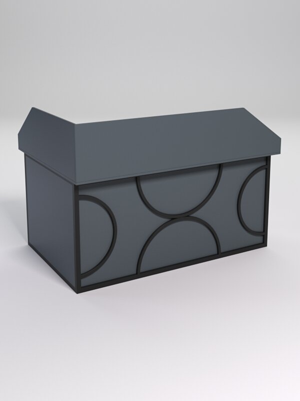 Стол эргономичный офисный СЭ-12А (Правосторонний) с экраном "стронг" в стиле лофт декор №1, Темно-серый